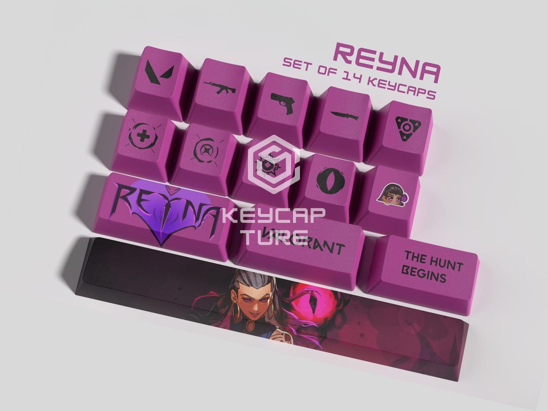 Reyna Keycaps Set Embrace the Empress of the Shadows Valorant Keyboard ...