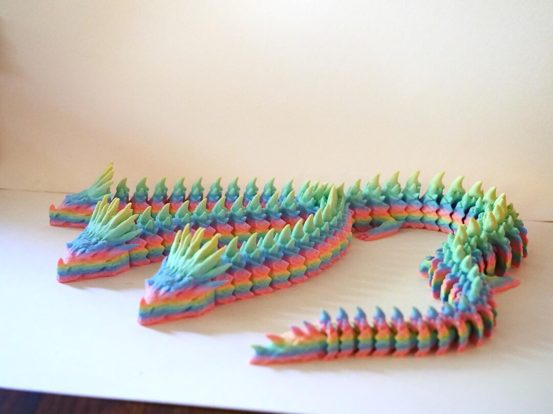 2 Foot Articulated Rainbow Color Changing Flexi Hydra Dragon - Etsy