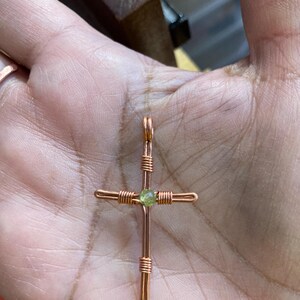 Handmade Copper Wire Wrapped Cross Pendant W/black Cord. Various Color ...