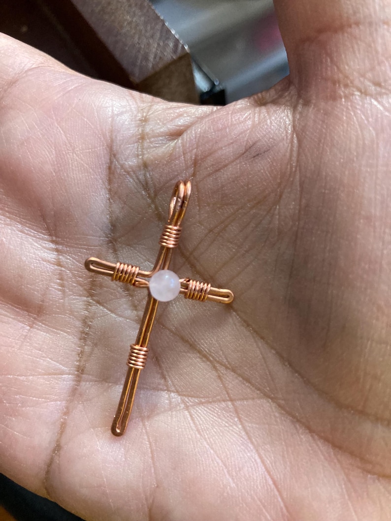Handmade Copper Wire Wrapped Cross Pendant W/black Cord. Various Color Choices. - Etsy
