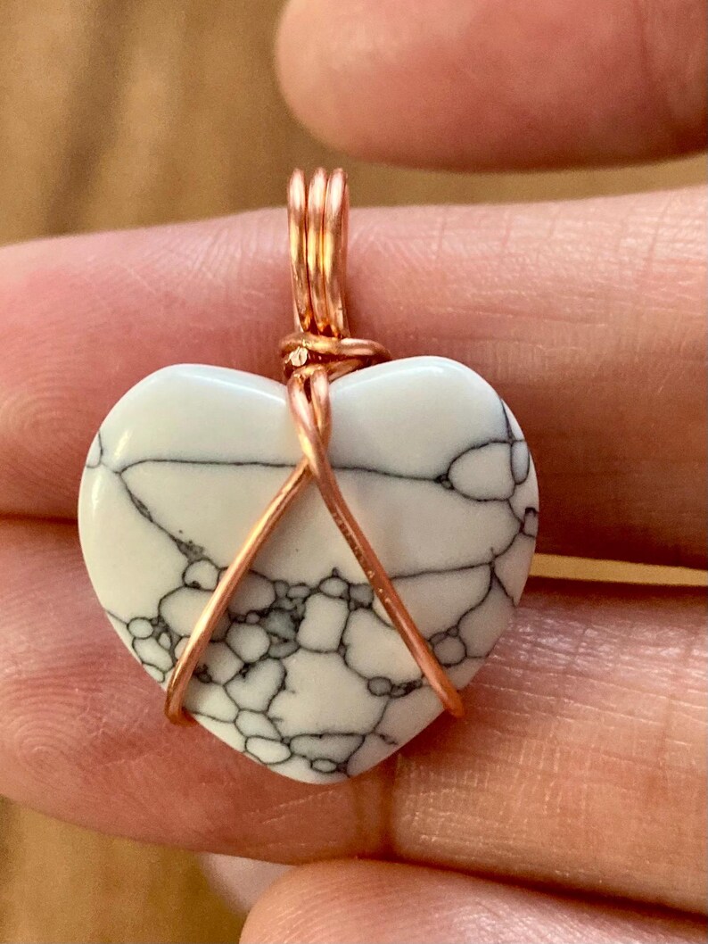 Handmade Copper Wire Wrapped Heart Pendant W/black Cord. Various Color ...