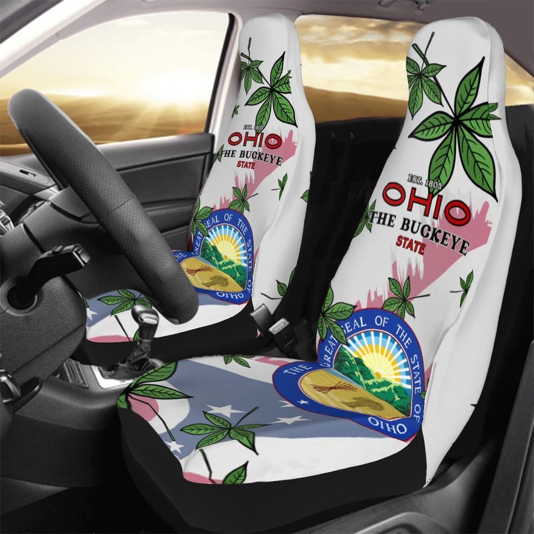 Ohio Buckeyes Car Front Seat Covers, Ohio Fans, Buckeye State, Ohio Fan ...