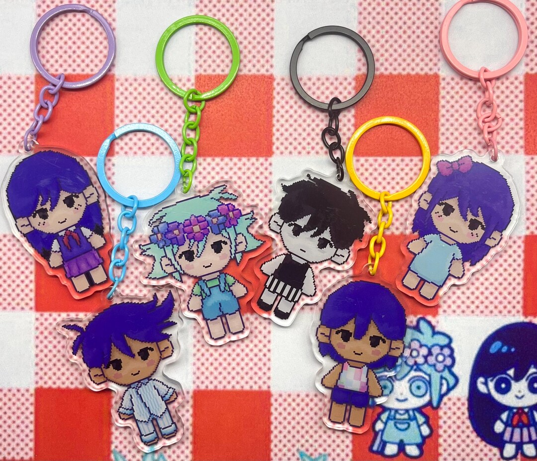 OMORI and Friends Double Sided Keychains, Omori, Basil, Kel, Aubrey ...
