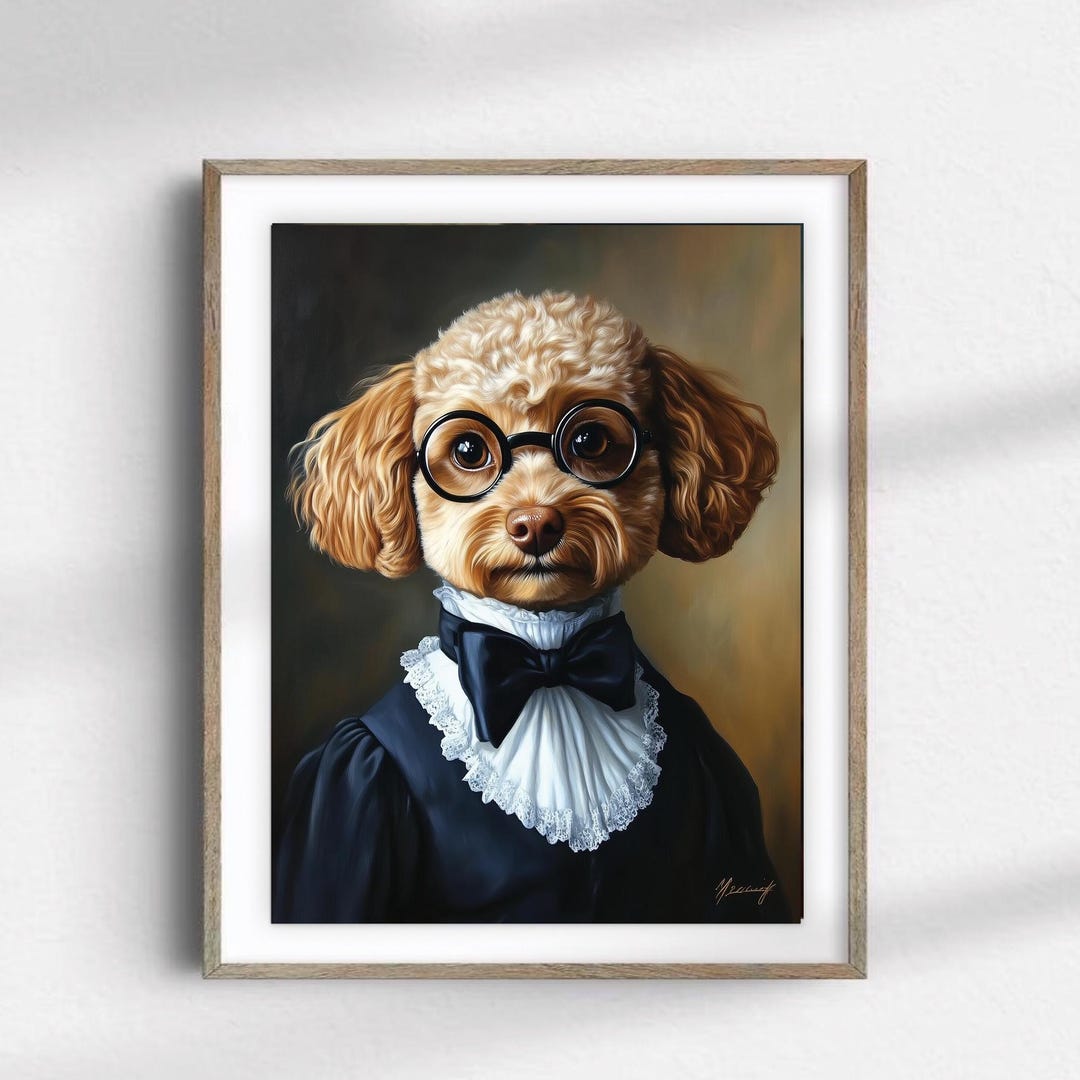 Wall Art | Renaissance-style Portrait of a Poochon Puppy I 4:3 Size ...