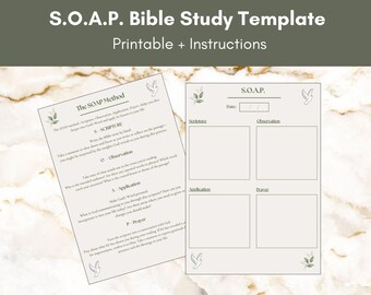 SOAP Bible Study Printable Template, Bible Study Digital Download ...
