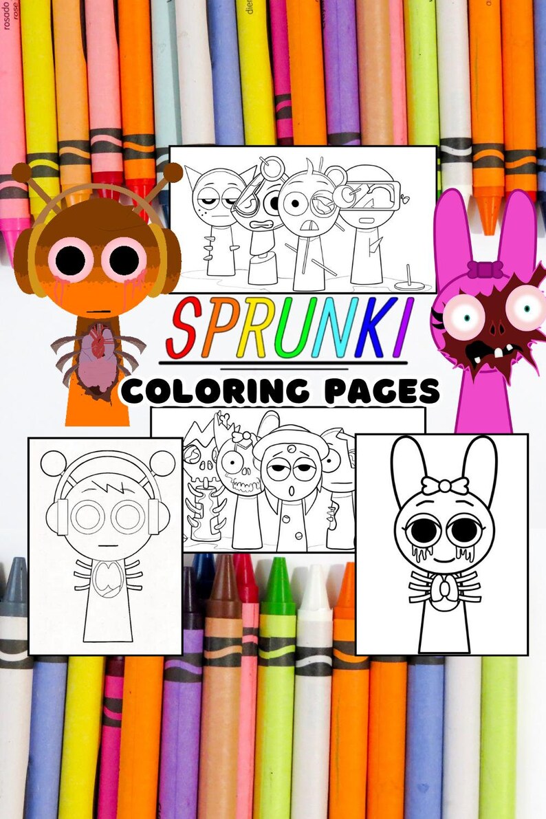 Coloring Pages Sprunki 51 Pages Horror Sprunki - Etsy Canada