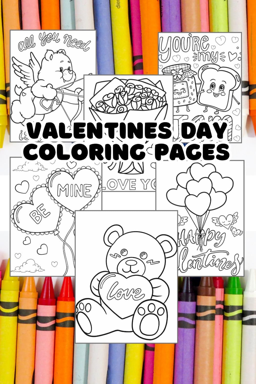 Valentines Day Coloring Pages for Kids Fun Valentines Printables - Etsy