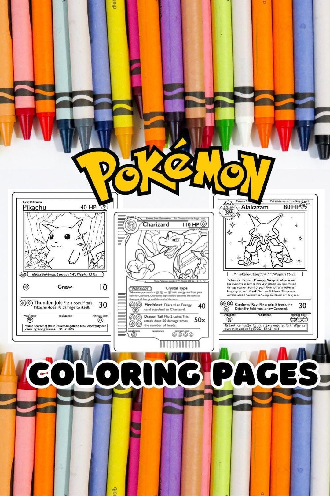 Coloring Pages Pokemon Cards Coloring Pages 28 Pages - Etsy