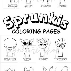 Sprunki Color Pages - Etsy