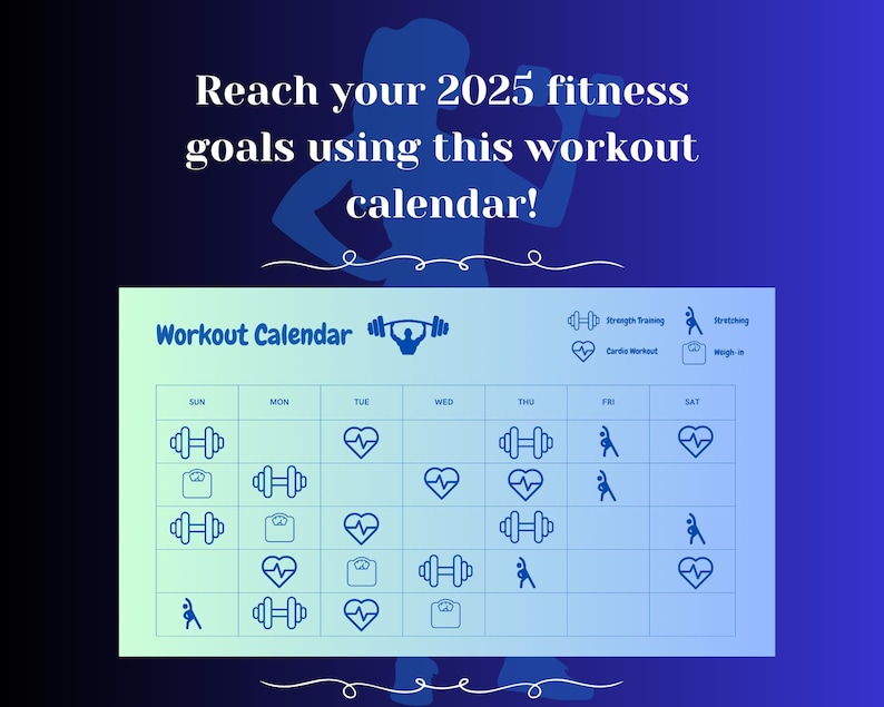 Printable Monthly Workout Calendar - Fitness Planner Template ...