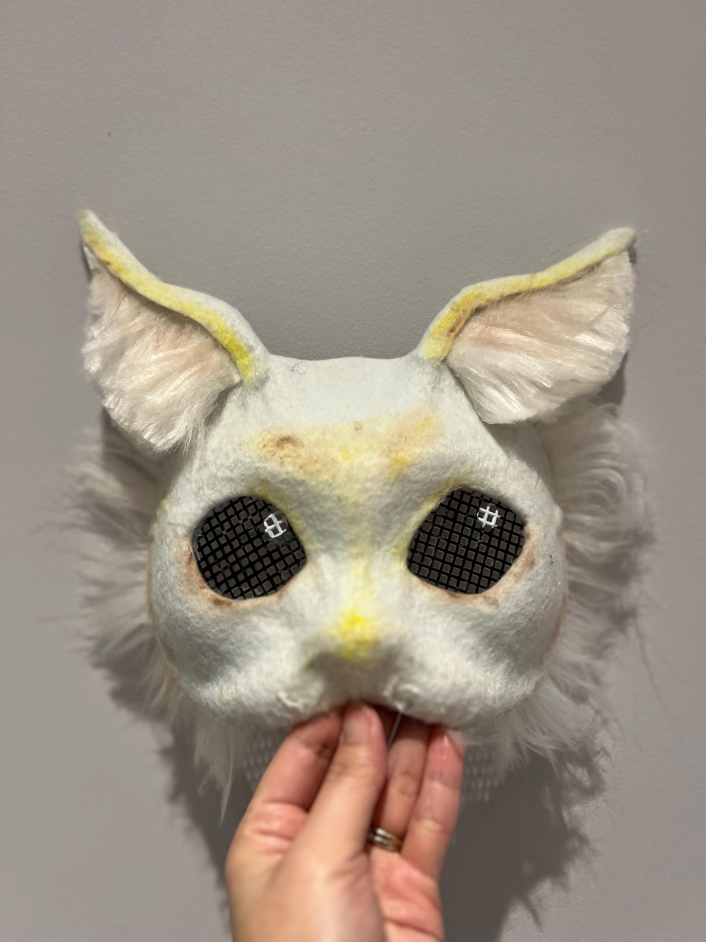 White Fluffy Moth Mask - Etsy
