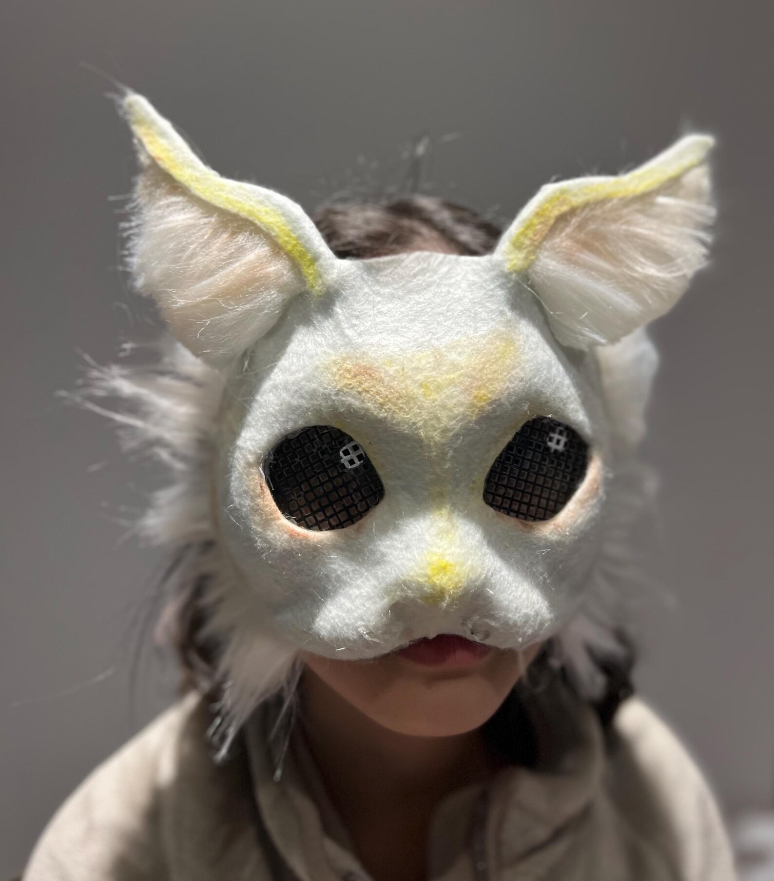 White Fluffy Moth Mask - Etsy