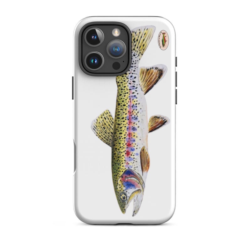 Rainbow Trout Design Tough Case for Iphone® Fishing Art Phone Protector ...