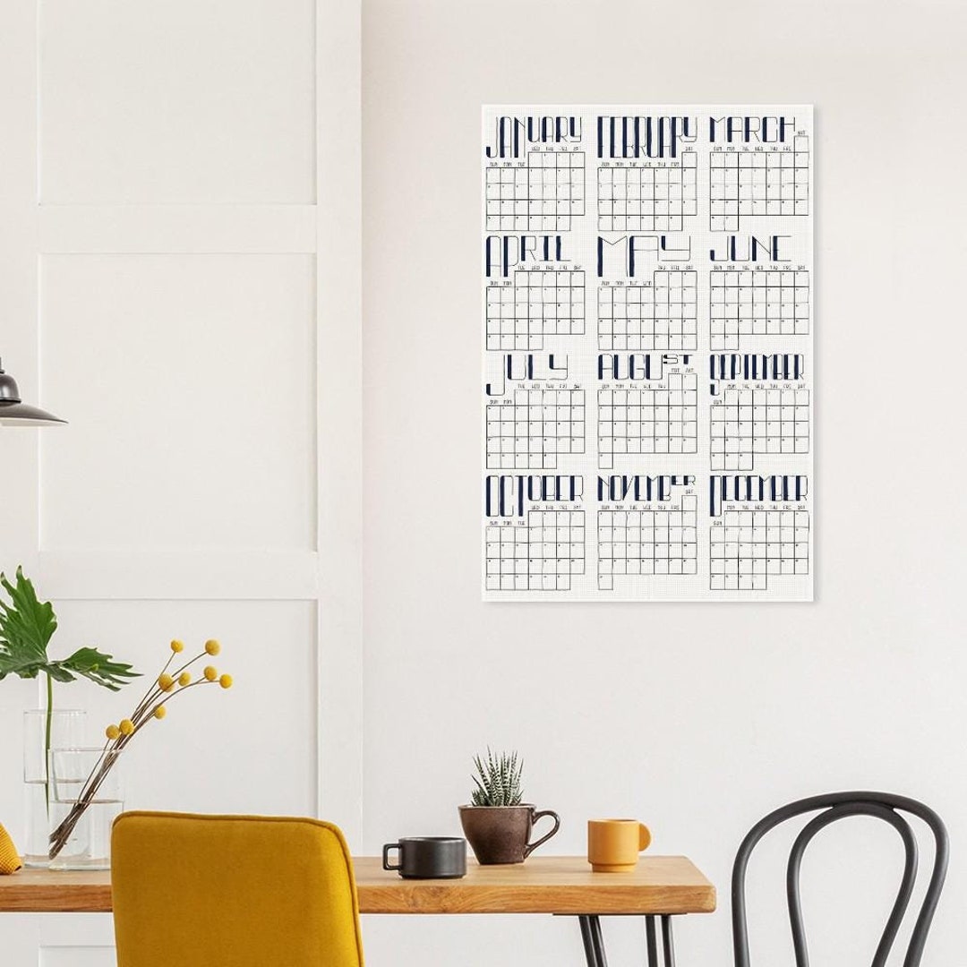 24x36 Bullet Journal-inspired Annual Calendar Poster - Etsy