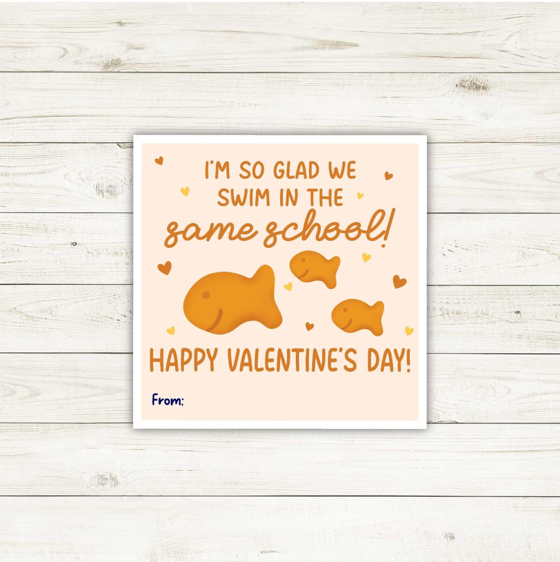 Gold Fish Valentine's Day Tags - Printable Classroom Valentine - Swim ...
