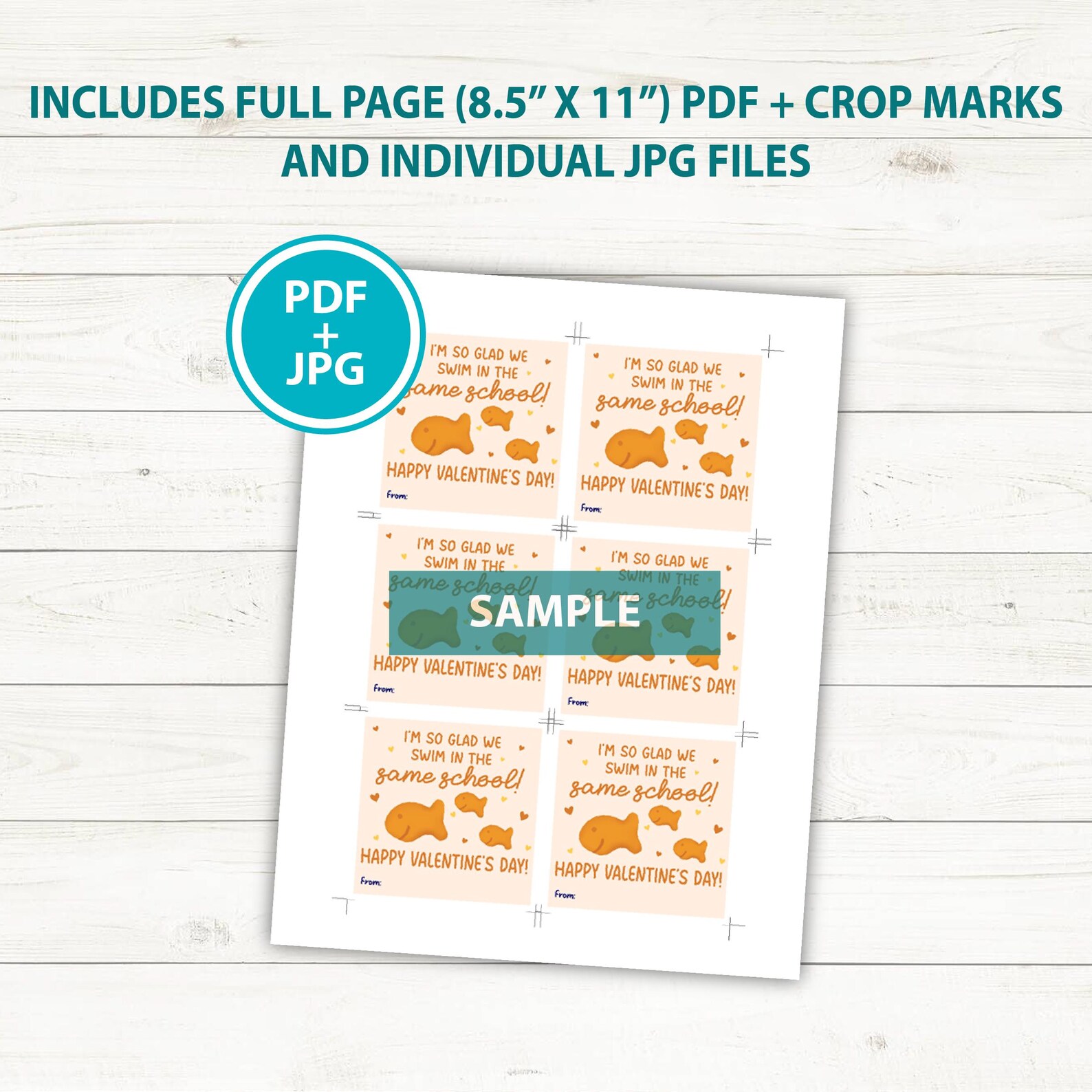 Gold Fish Valentine's Day Tags - Printable Classroom Valentine - Swim ...