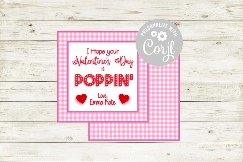 Pop It Valentine's Day Gift Tag - Class Valentine Cards - Printable - Etsy