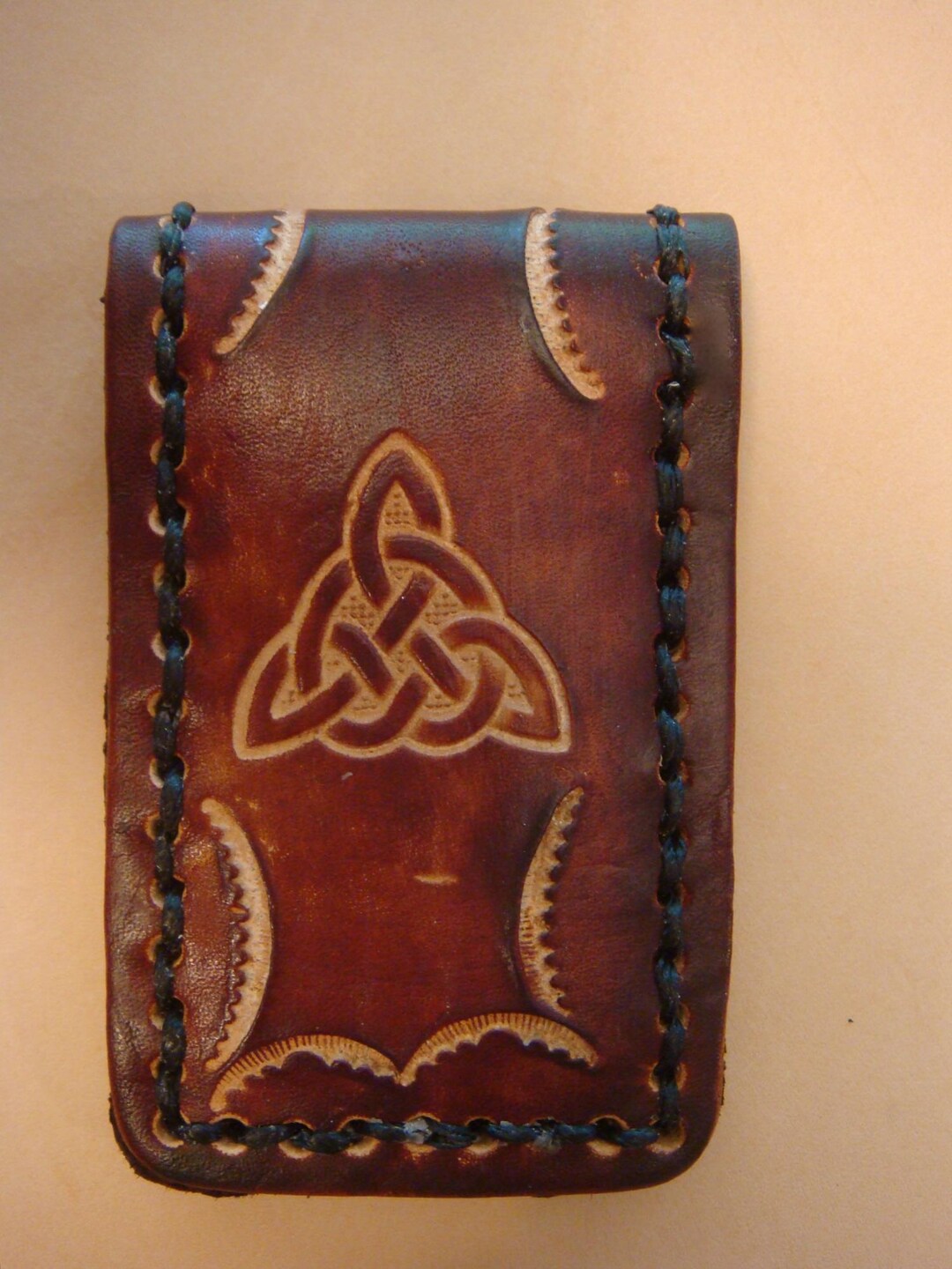 Tooled Leather Money Clip - Custom Leather Money Clip - Handmade ...