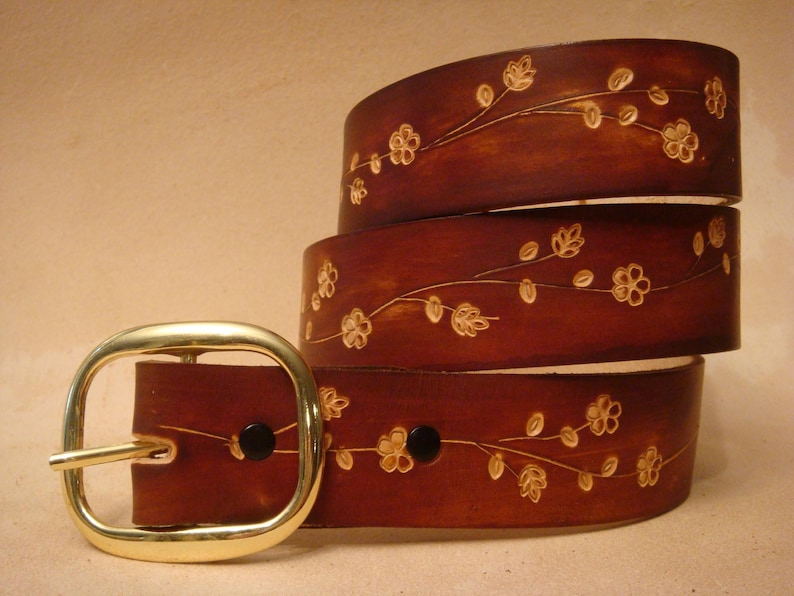Custom Leather Belt - Tooled Leather Belt - Handmade Leather Belt ...
