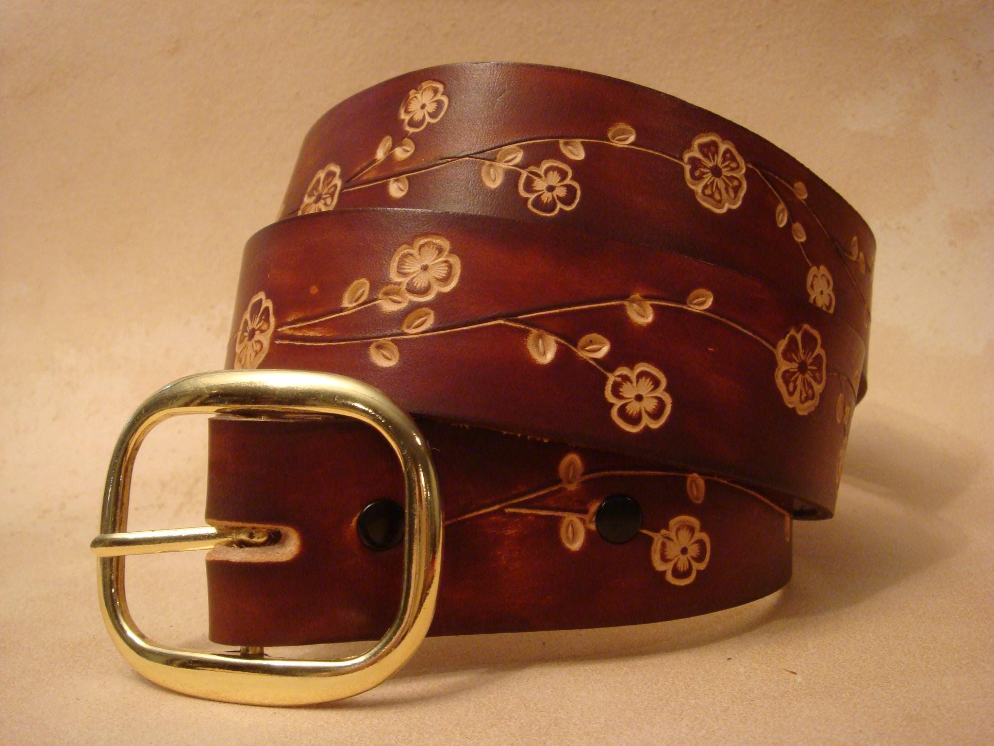 Custom Leather Belt - Tooled Leather Belt - Handmade Leather Belt ...
