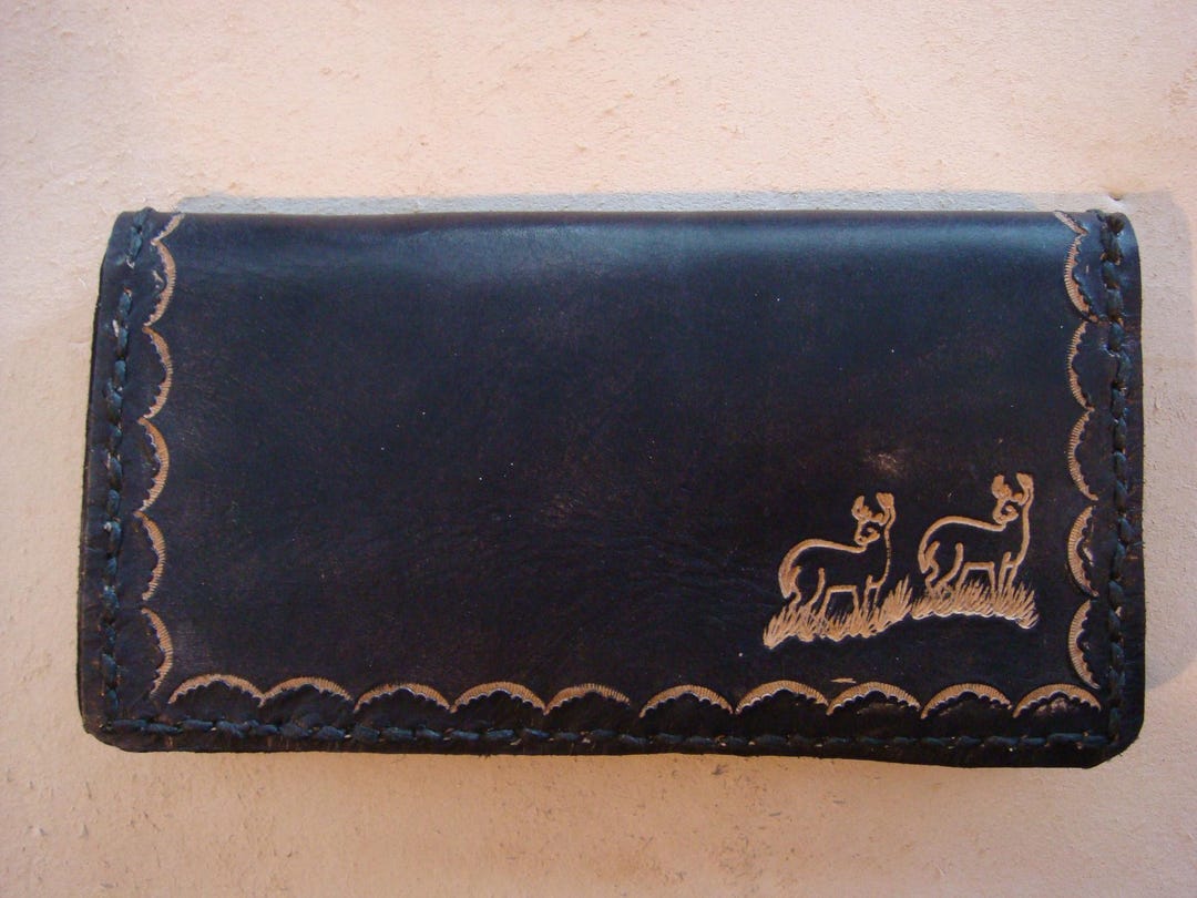 Tooled Leather Checkbook - Custom Leather Checkbook - Tooled Leather ...
