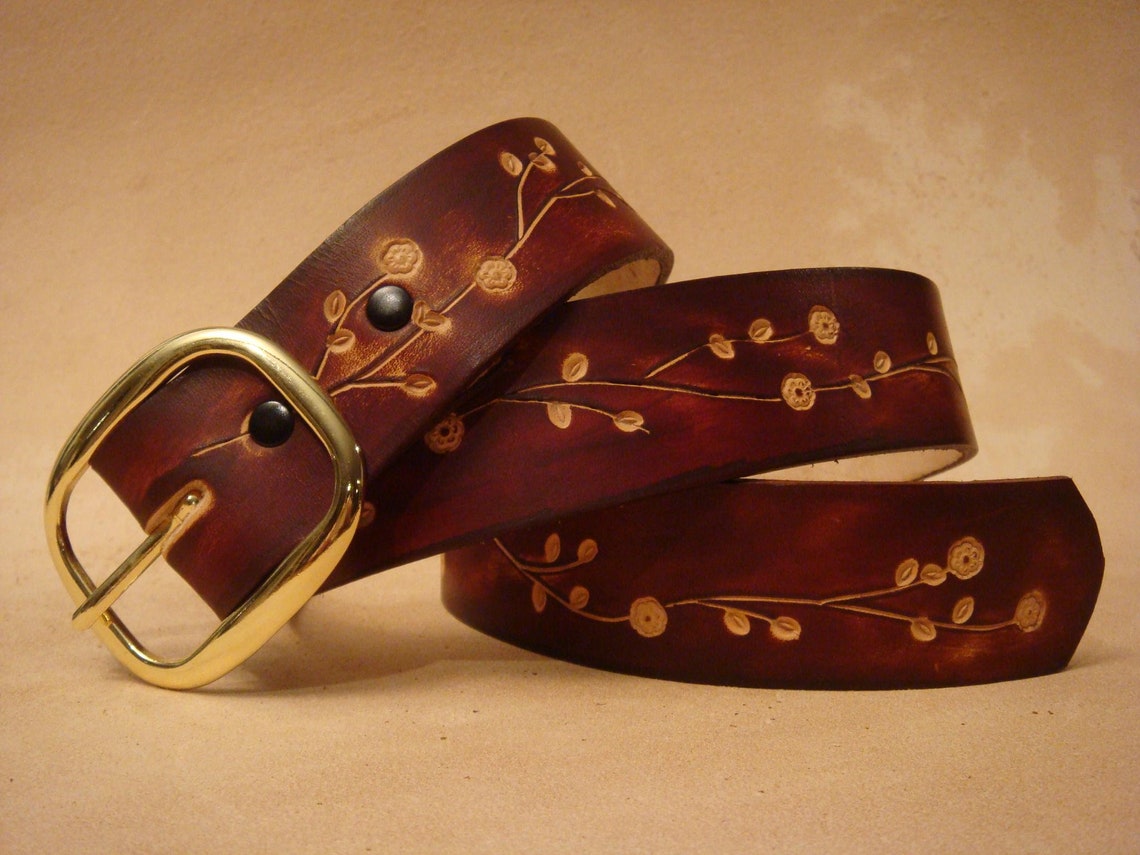 Custom Leather Belt - Tooled Leather Belt - Handmade Leather Belt ...