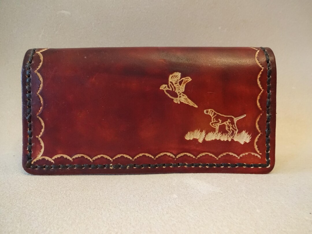 Tooled Leather Checkbook - Custom Leather Checkbook - Tooled Leather ...
