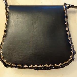 Jewel Black Leather Bag - Handmade Leather Purse - Leather Crossbody ...