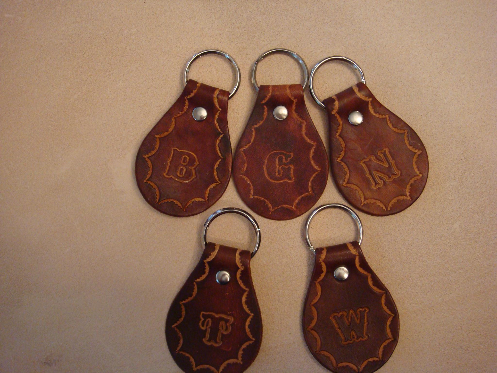 Tooled Leather Key Fob - Custom Leather Key Fob - Personalized Key Fob ...