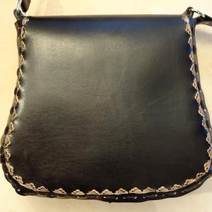 Jewel Black Leather Bag - Handmade Leather Purse - Leather Crossbody ...