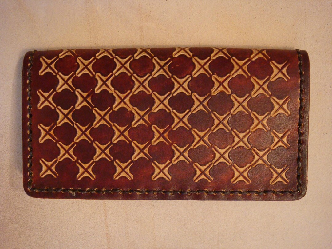 Tooled Leather Checkbook Custom Leather Checkbook Tooled Leather Wallet ...