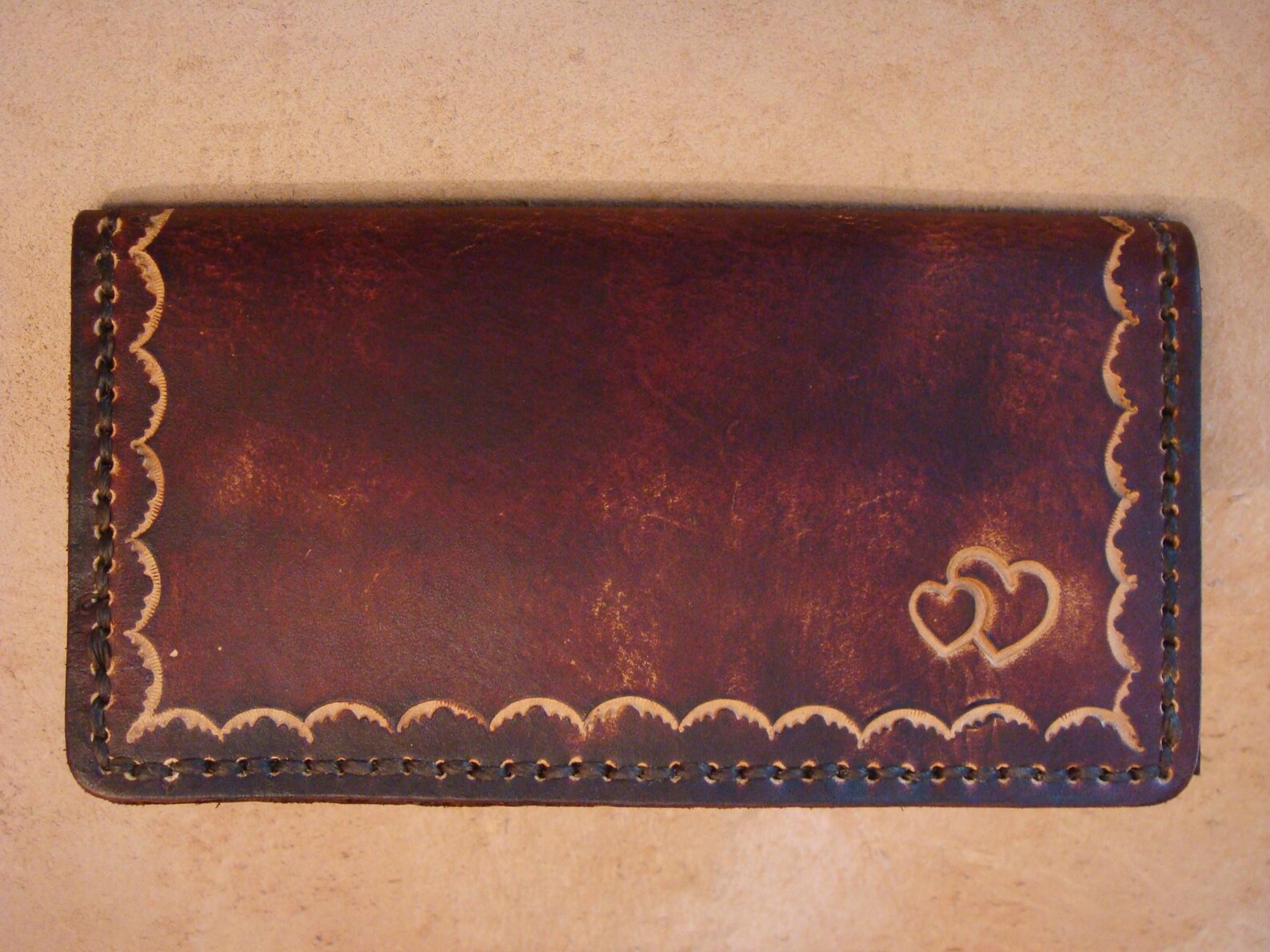 Tooled Leather Checkbook - Custom Leather Checkbook - Tooled Leather ...