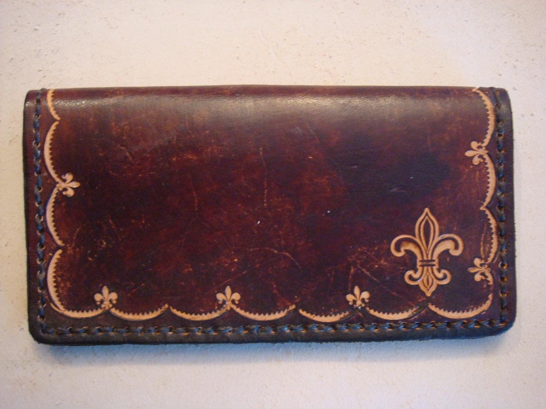 Tooled Leather Checkbook - Custom Leather Checkbook - Tooled Leather ...