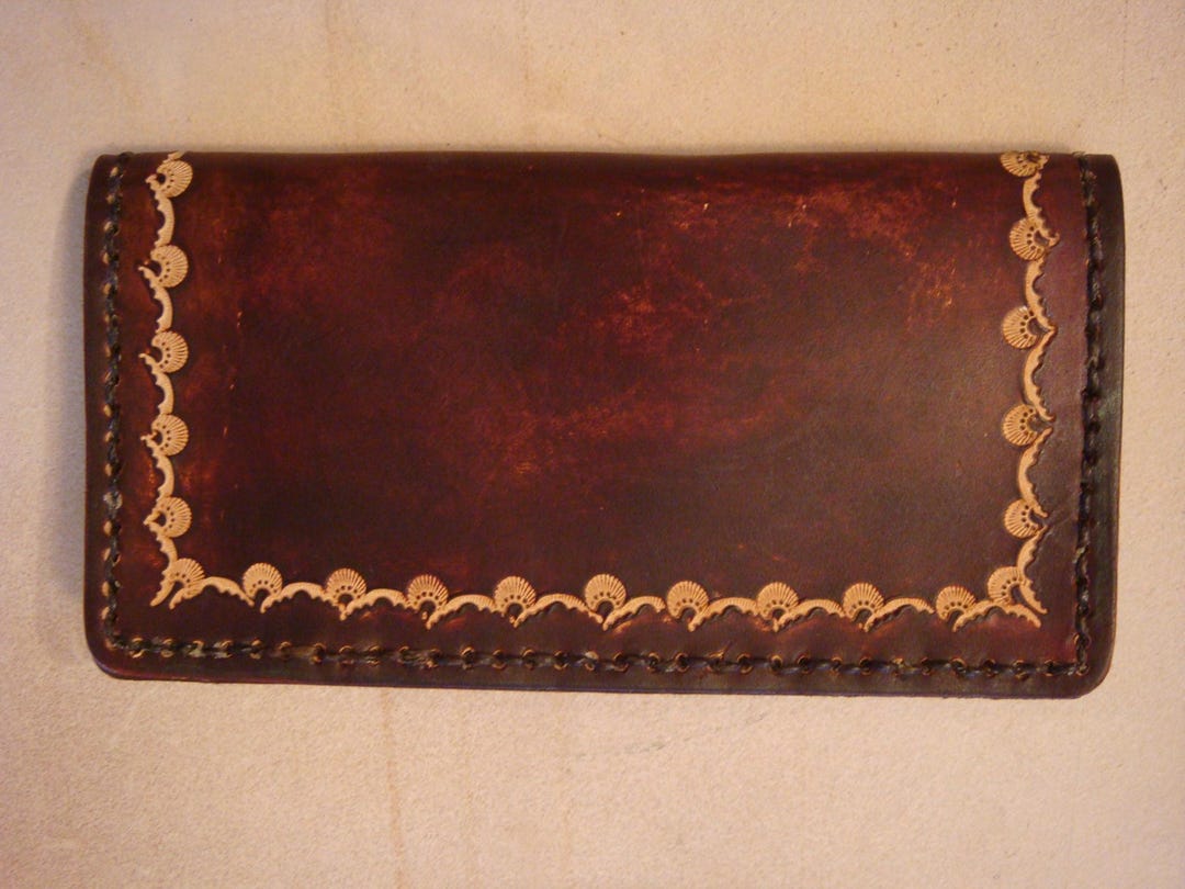 Tooled Leather Checkbook - Custom Leather Checkbook - Tooled Leather ...