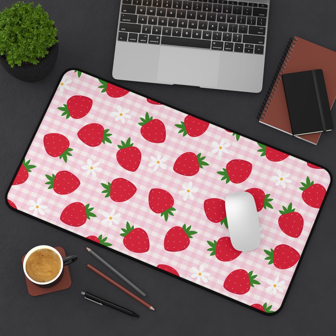 Strawberry Desk Mat: Office Decor - Etsy