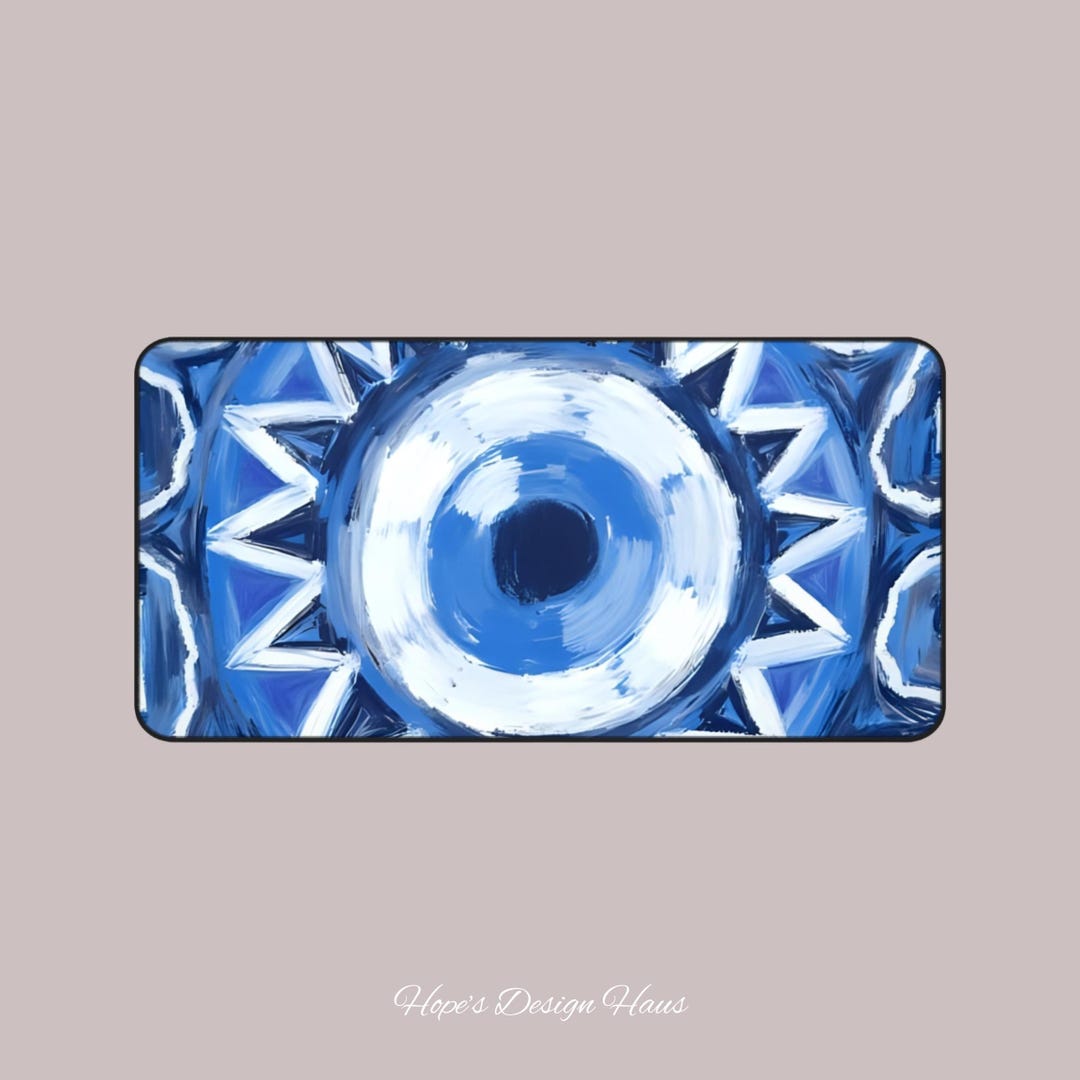 Evil Eye Desk Mat: Colorful Workspace Decor, Non-slip Office Pad - Etsy