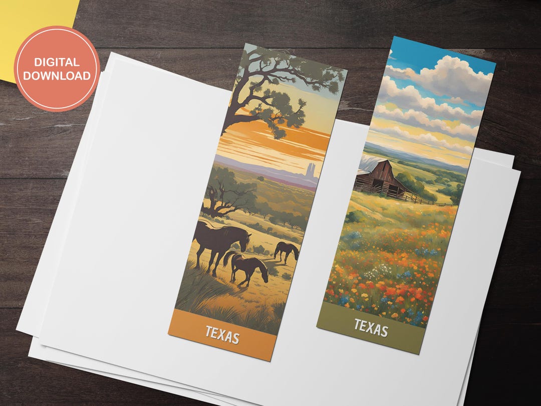 Set of 2 Bookmarks "texas" Landscape - Collection of Landscapes of the ...