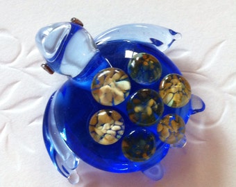 Lampwork Turtle Amethyst Chevron Focal Bead Flamework | Etsy