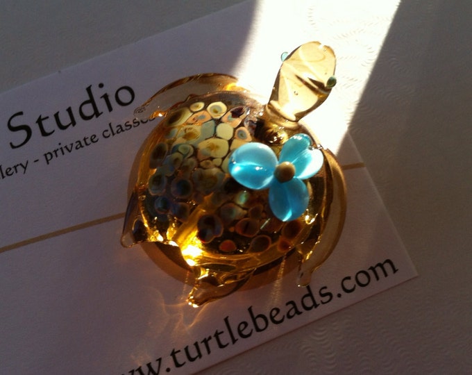 Glass Turtle - Lampwork - Focal Bead - Flamework Artglass - Sculpture ...