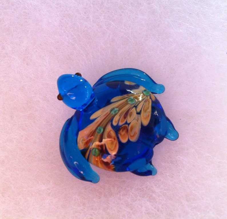 Glass Turtle - Aqua Turquoise Turtle - Focal Bead - Lampwork Glass ...