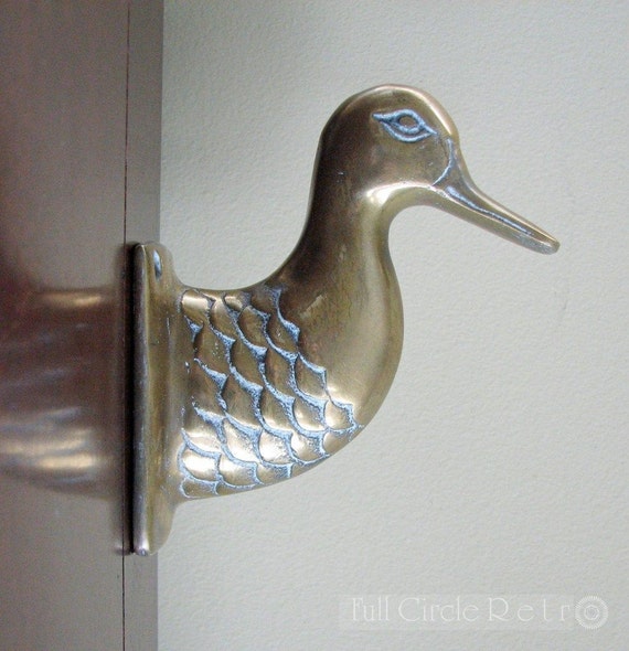 Items similar to Vintage Brass Duck Head Wall Hook on Etsy