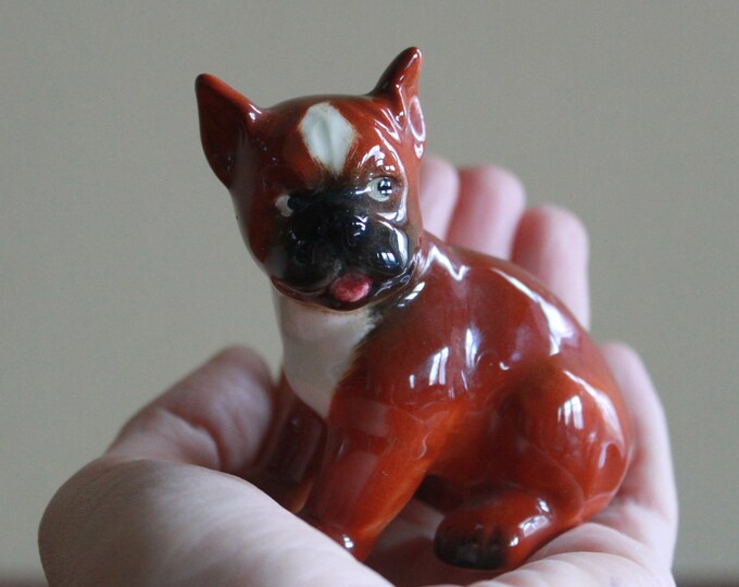 Vintage Ceramic Boxer Dog Figurine Puppy Boxer - Etsy