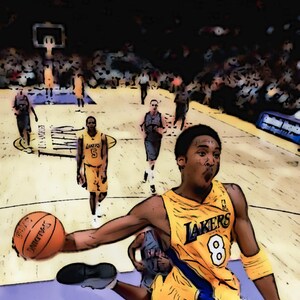 Dynamic Basketball Cartoon Effect Art Print - Vibrant Slam Dunk Poster ...