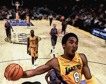 Dynamic Basketball Cartoon Effect Art Print - Vibrant Slam Dunk Poster ...