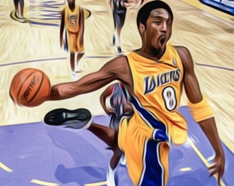 Dynamic Basketball Cartoon Effect Art Print - Vibrant Slam Dunk Poster ...