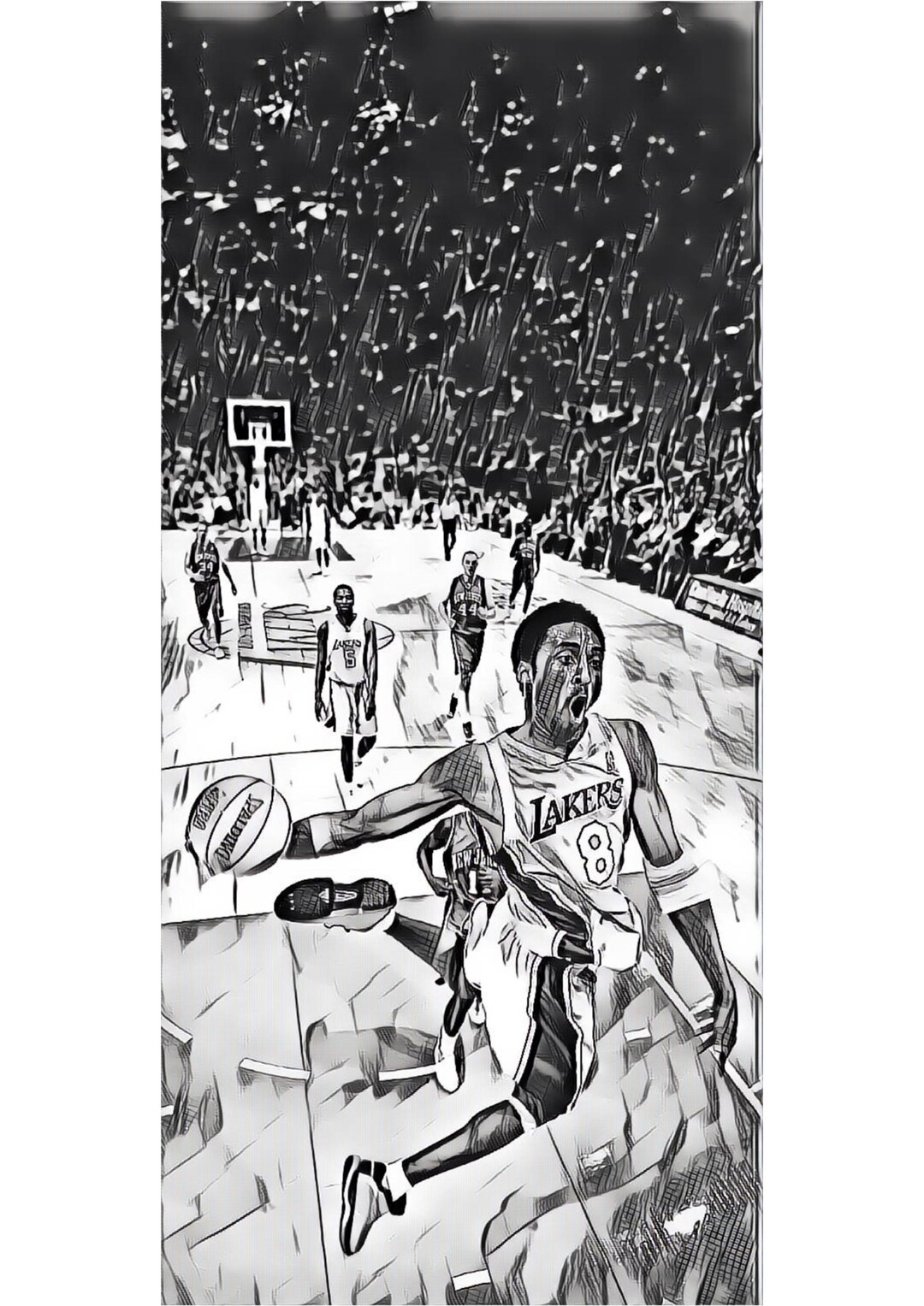 Dynamic Basketball Shades of Gray Art Print - Vibrant Slam Dunk Poster ...