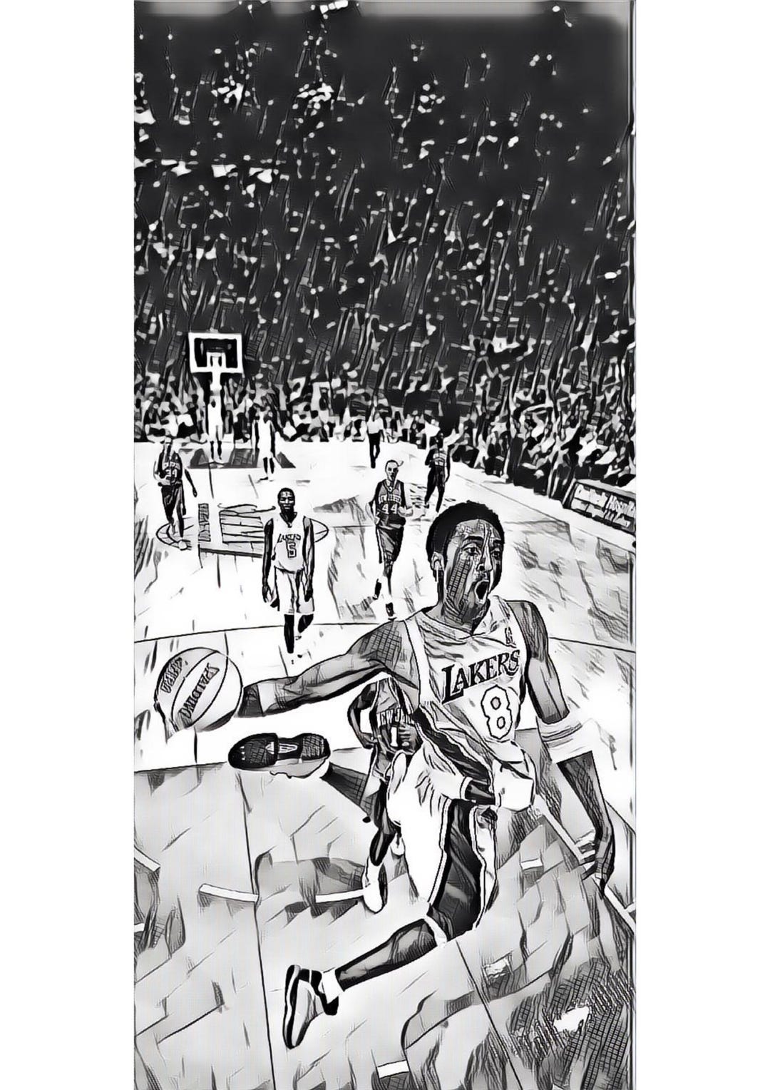 Dynamic Basketball Shades of Gray Art Print - Vibrant Slam Dunk Poster ...