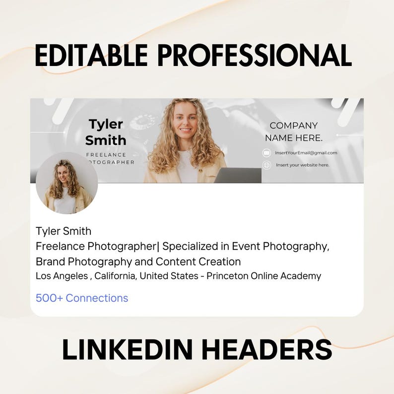 Minimalist Black & White Professional Editable Linkedin Header Template ...