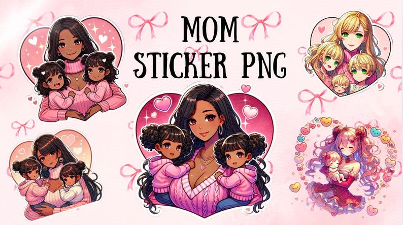 Mom Sticker Set Pngs 5 Images - Etsy
