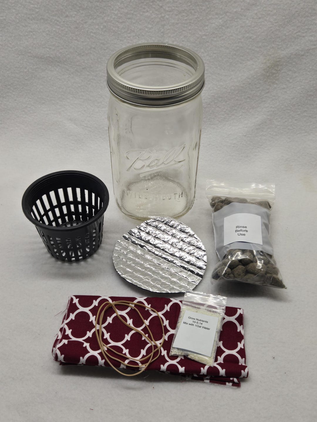 3" Hydroponic Kit - Indoor or Outdoor Kit - Wide Mouth Mason Jar Kit ...